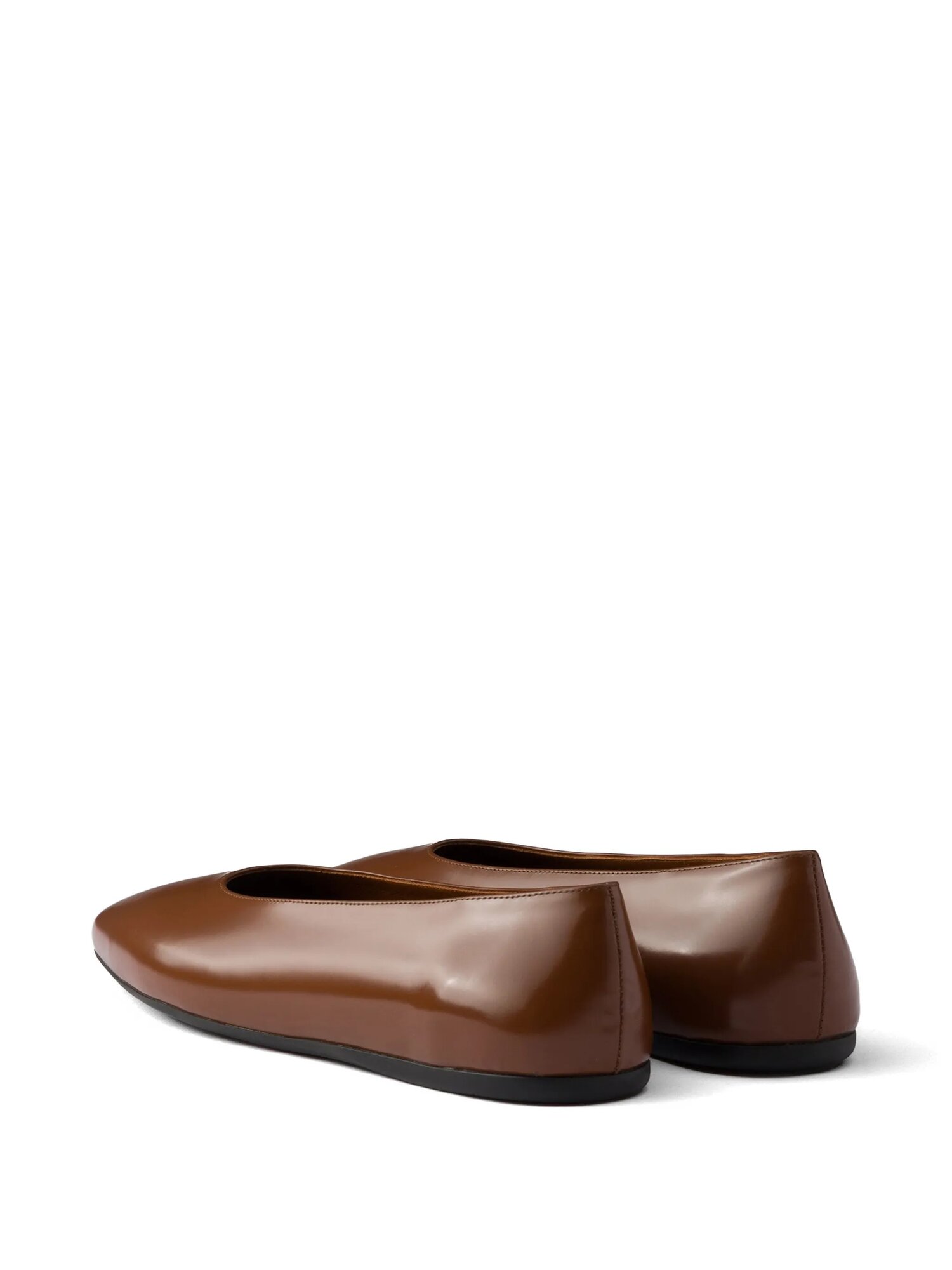 Балетки Prada Brushed leather ballerinas, размер 35 EU, brown — фото 1