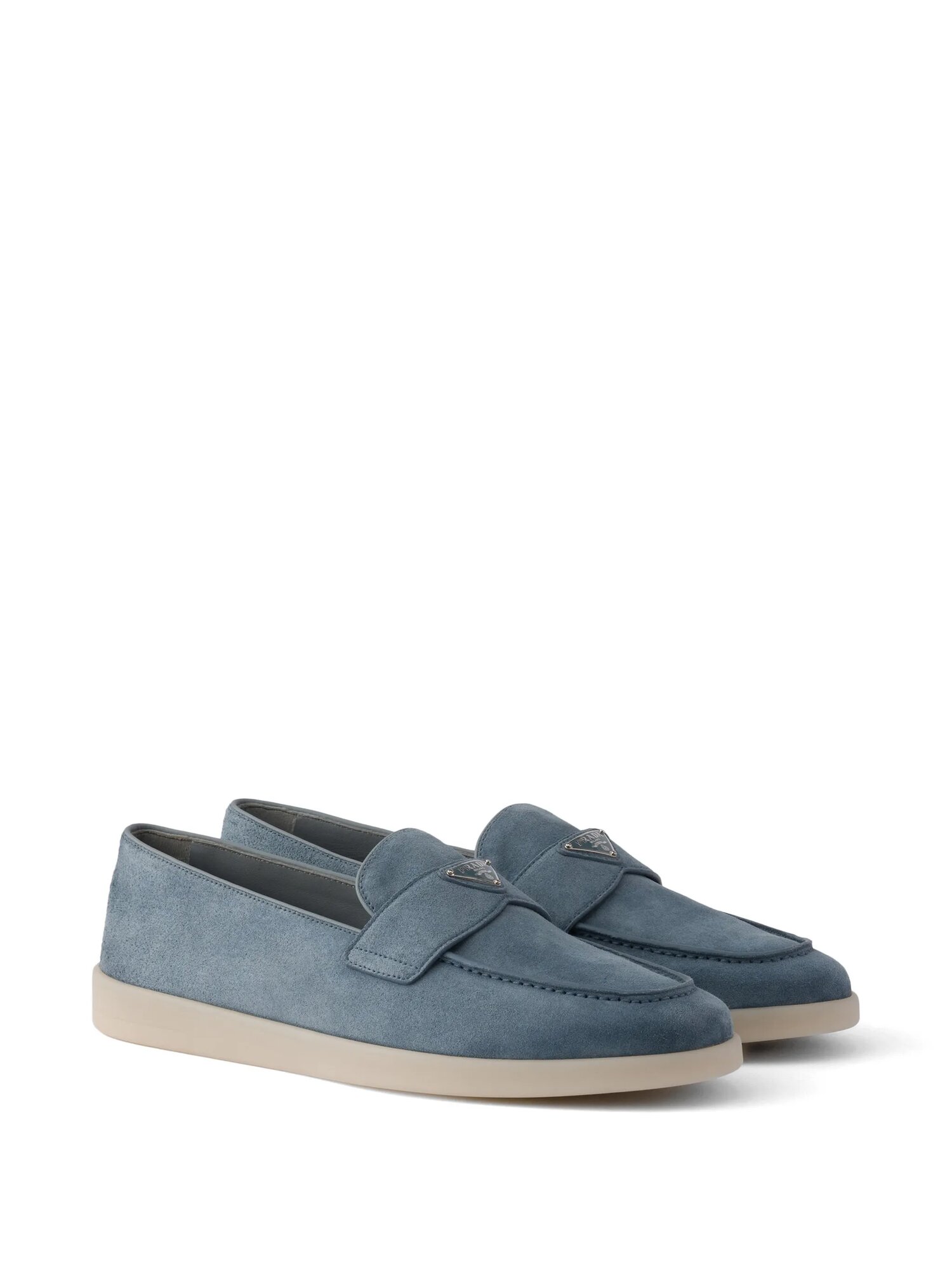 Лоферы Prada Suede loafers, размер 7 UK, синий — фото 1