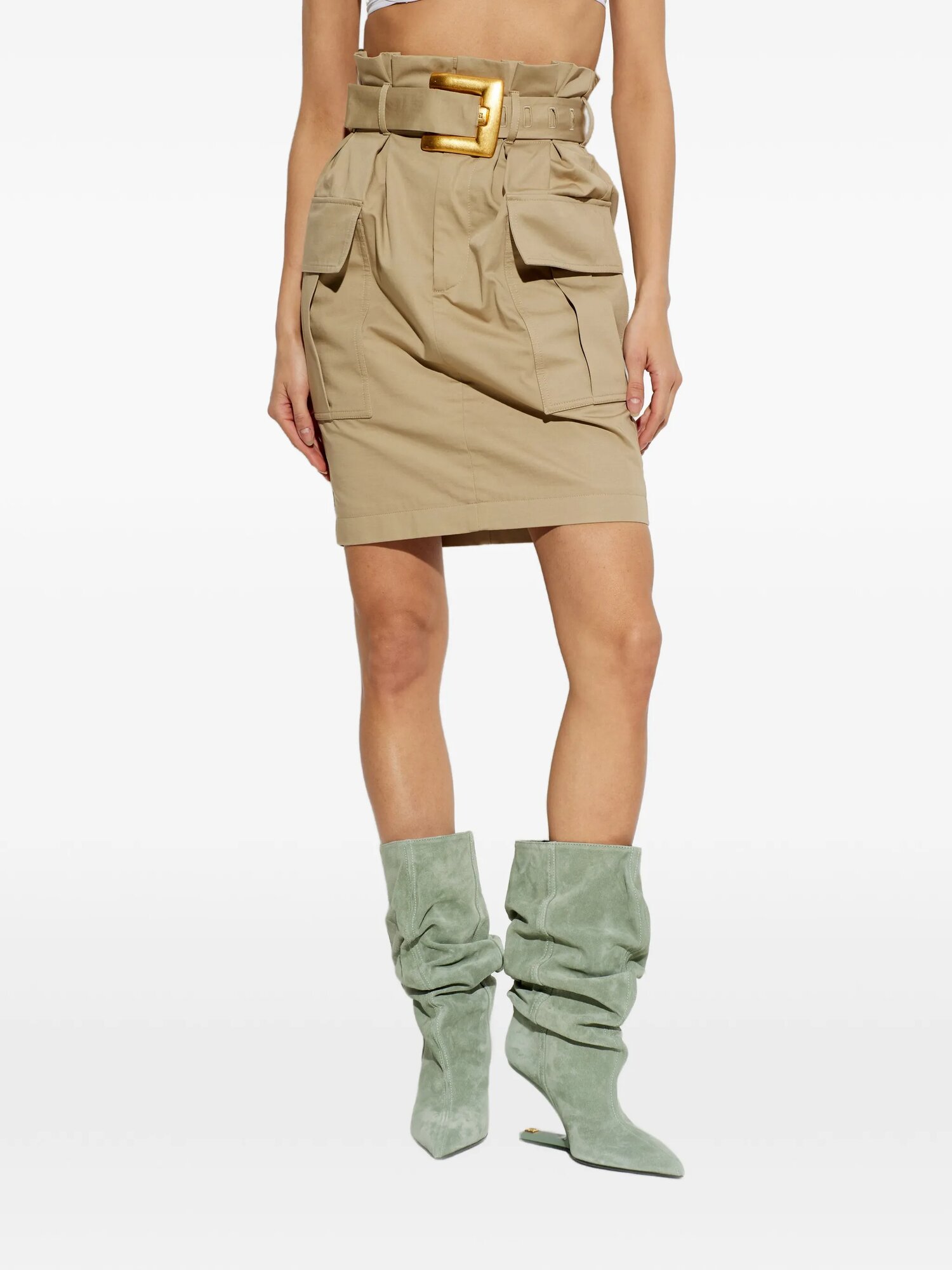 Юбка BALMAIN Belted cargo-pocket mini skirt, размер 40 — фото 1