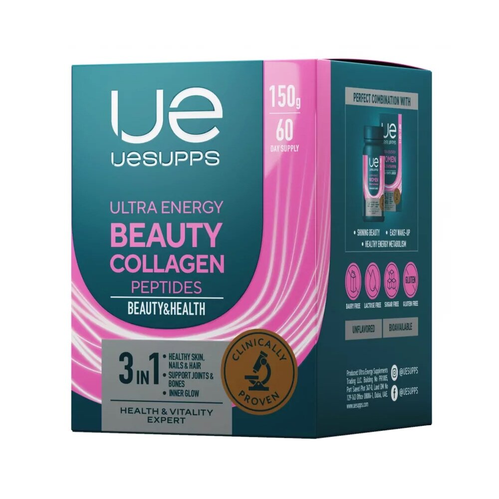 UEsupps Ultra Energy Beauty Collagen Peptides, 150 г, Вкус Unflavored / Без вкусовых добавок