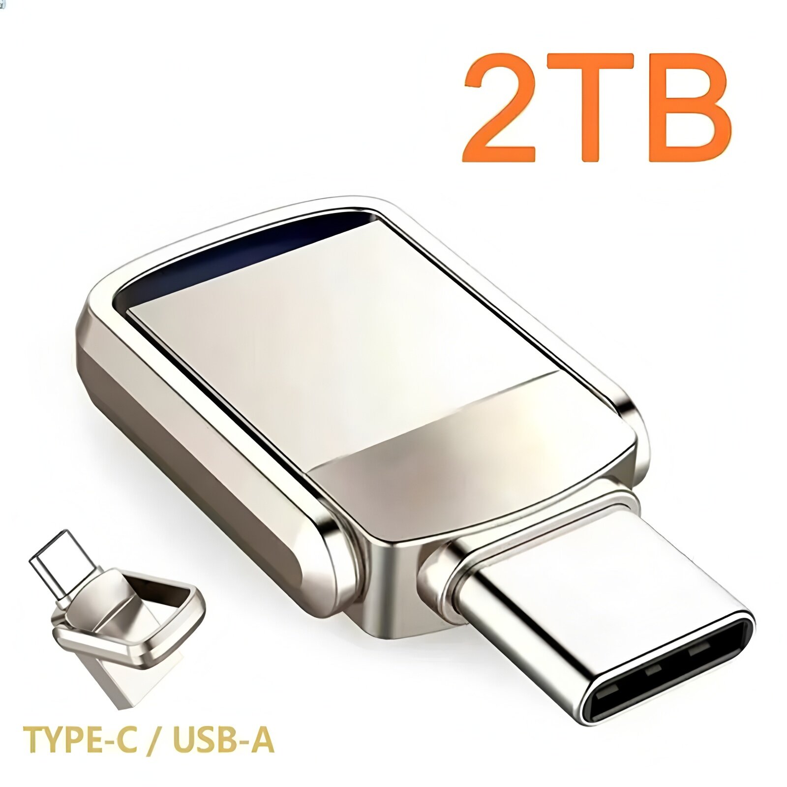 USB-накопитель Type-C 2ТБ, OTG. Высокоскоростная, большая емкость. Подходит для мобильных телефонов и компьютеров