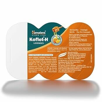 Кофлет Н, Koflet-H Ginger, Леденцы со вкусом мёда и апельсина, 6 леденцов