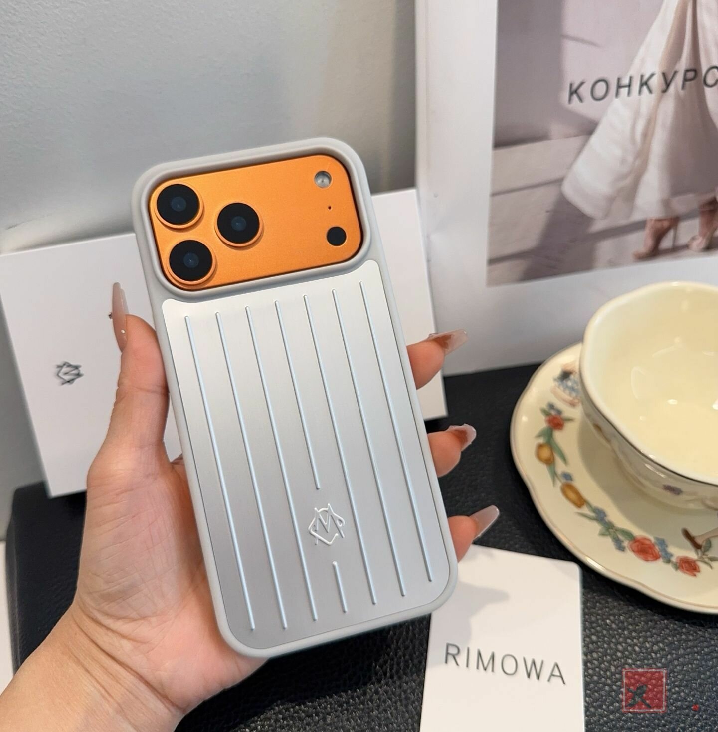 Чехол Римова, для Apple iPhone 17 Pro Max, ударопрочный, серый металлик