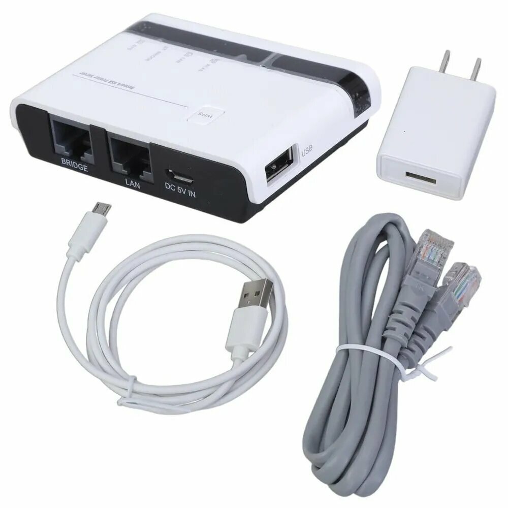 USB-сервер печати 10/100Mbps, Штепсельная Вилка США