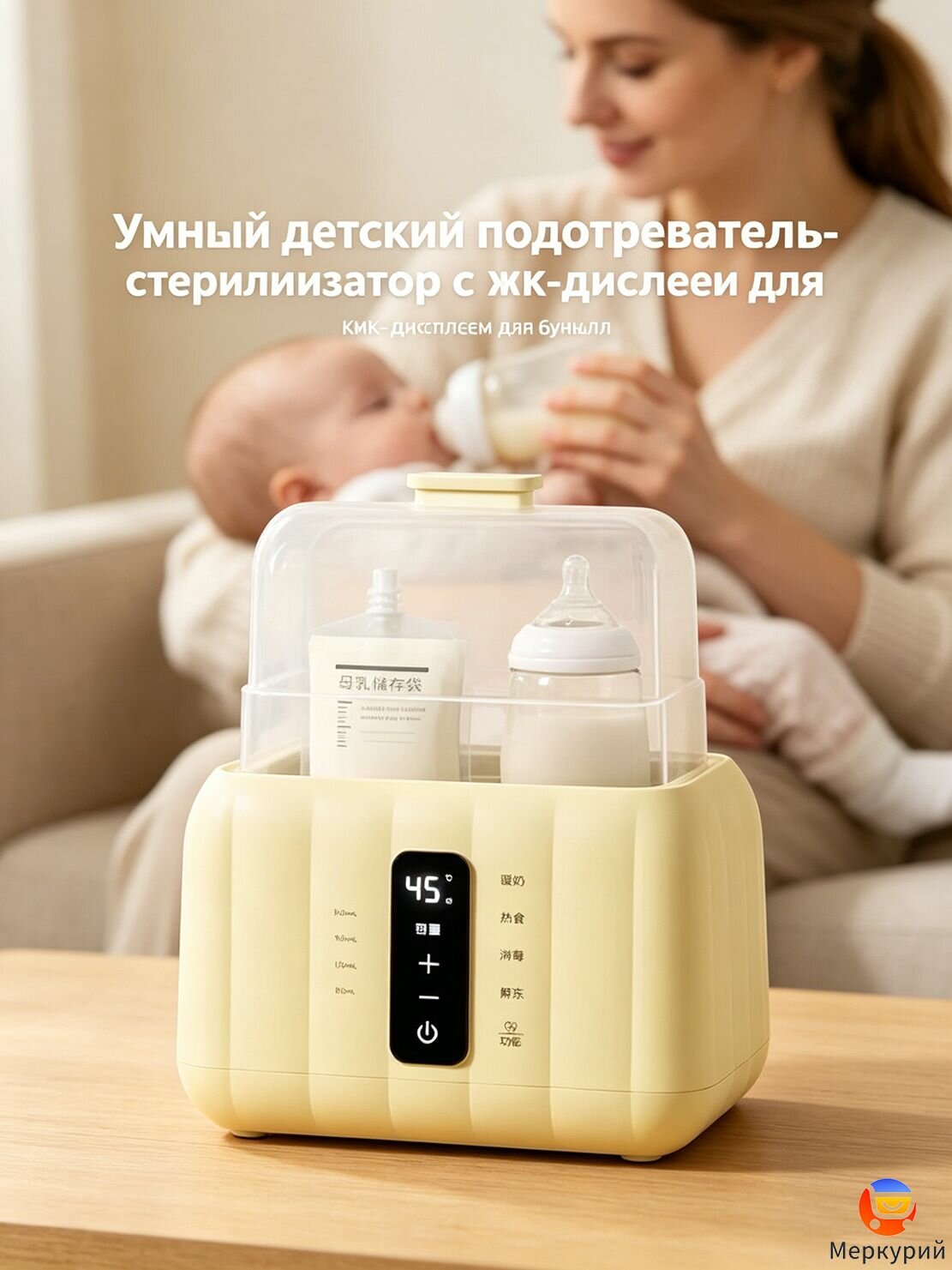 Портативный USB подогреватель молока и стерилизатор 2 в 1 для ночного кормления