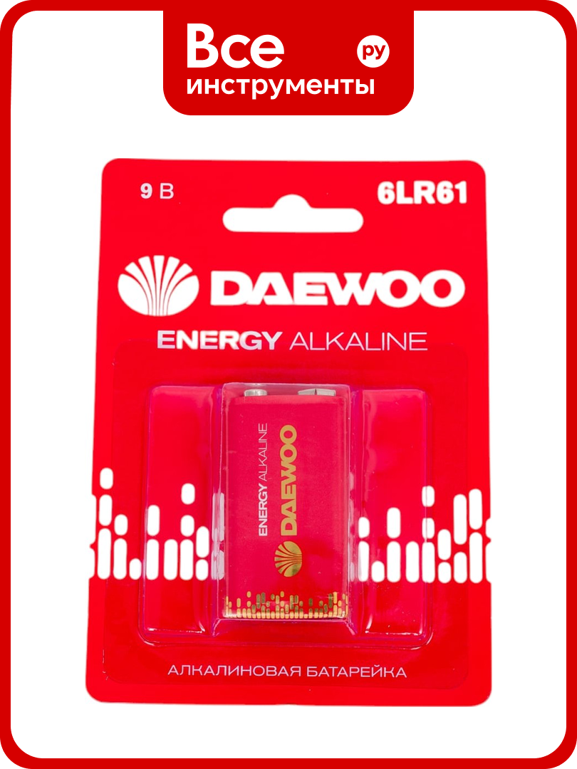 Батарейка Алкалиновый элемент питания DAEWOO "крона" 6LR61 9В Energy Alkaline BL-1 5029729