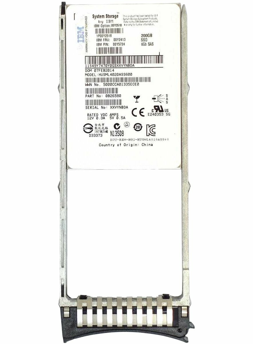Жесткий диск IBM 200Gb SAS 2.5" SSD 00Y5724