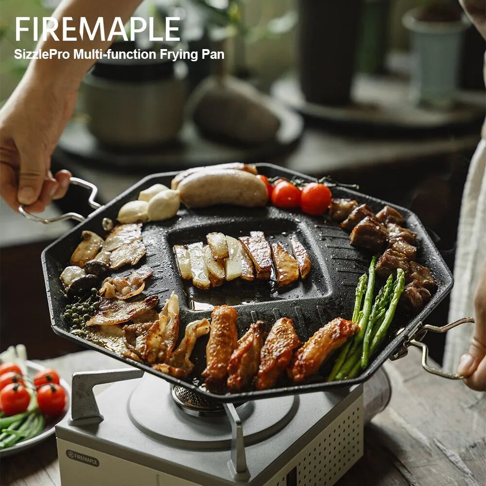 Fire-Maple Многофункциональная Туристическая Сковорода-гриль SizzlePro, Весом 761 Г Из Алюминиевого Сплава С Антипригарным Покрытием Для Кемпинга И Пикника
