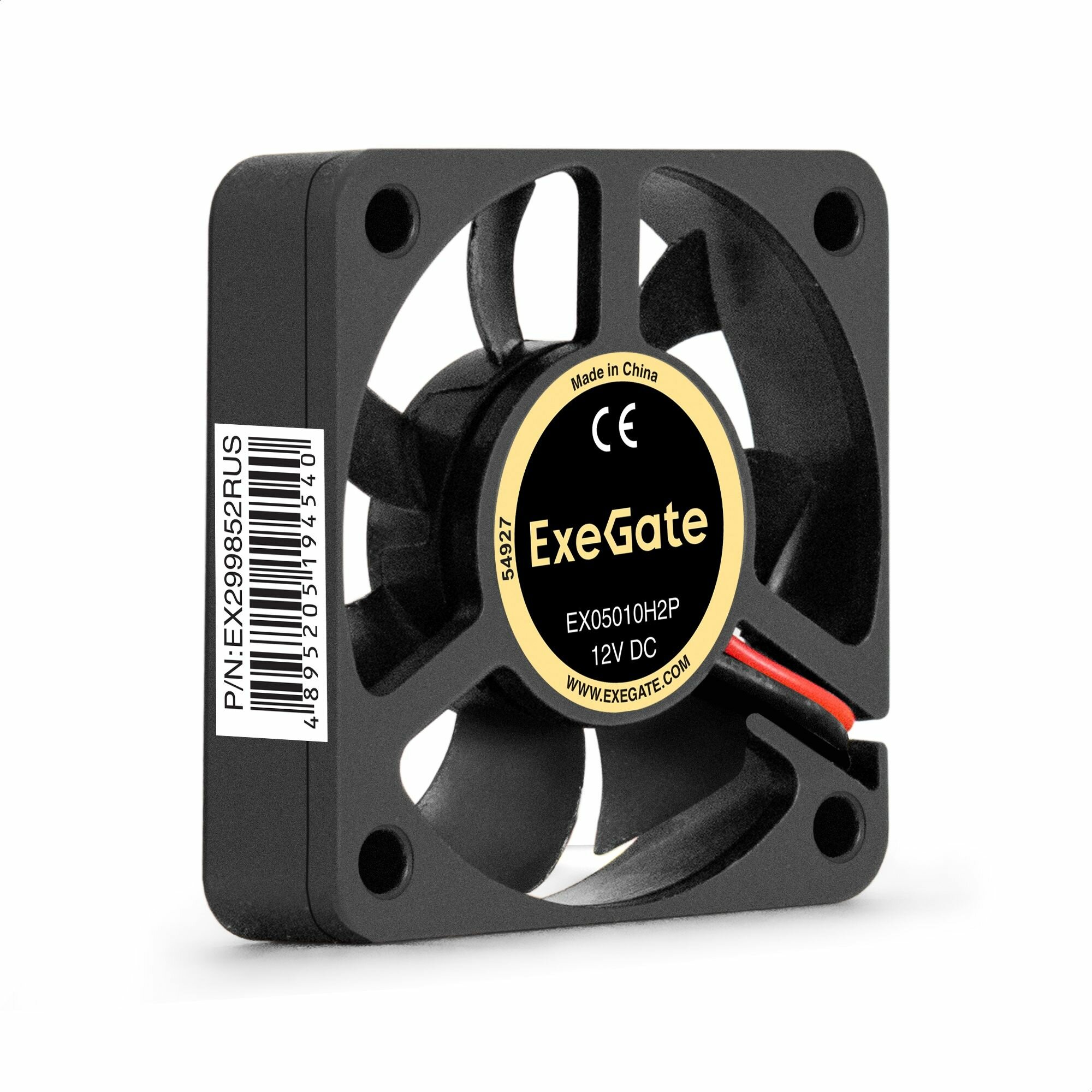 Вентилятор 12В DC ExeGate EX05010H2P (50x50x10 мм, Hydraulic bearing (гидродинамический), 2pin, 5000RPM, 27dBA) EX299852RUS