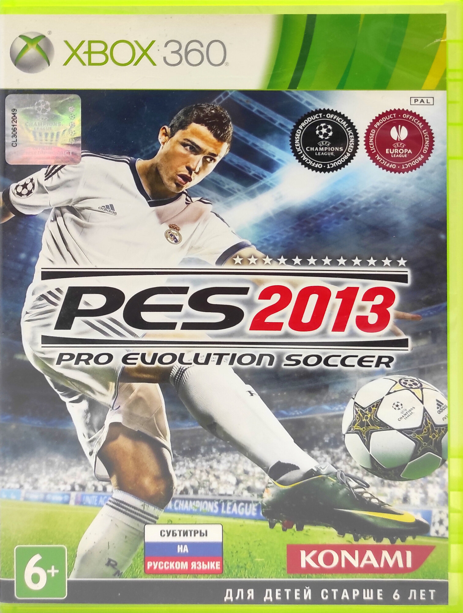 Pro Evolution Soccer 2013 PES 2013 Русские субтитры Видеоигра на диске Xbox 360. Товар уцененный