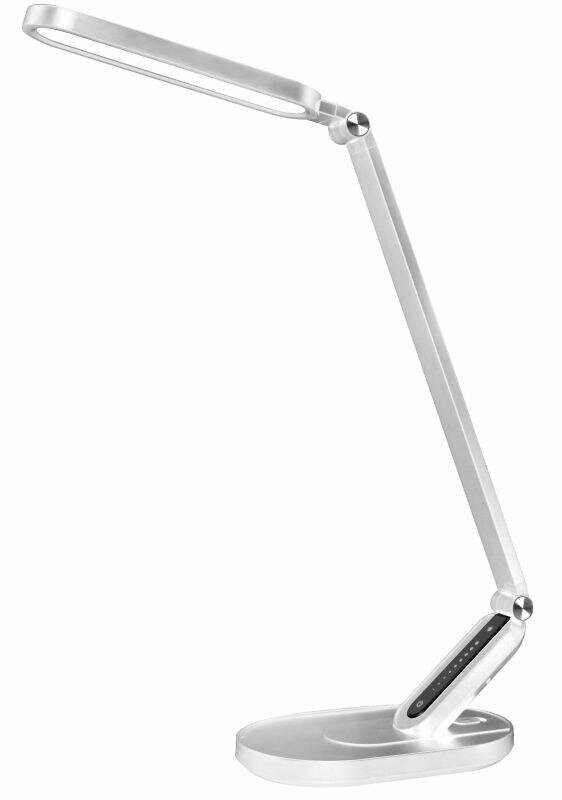 Светильник светодиодный KD-859 C01 LED наст.10Вт 230В 750лм сенс. рег. ярк и цвет. темп USB-5В 1А бел. Camelion 13534