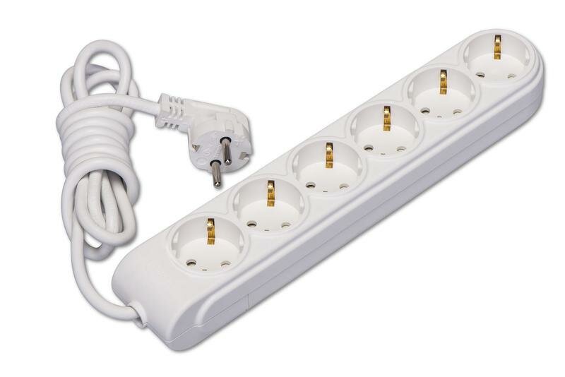 Удлинитель 6х10м с заземл. 16А IP20 ПВС 3х1.5 защ. шторки Makel N6210084
