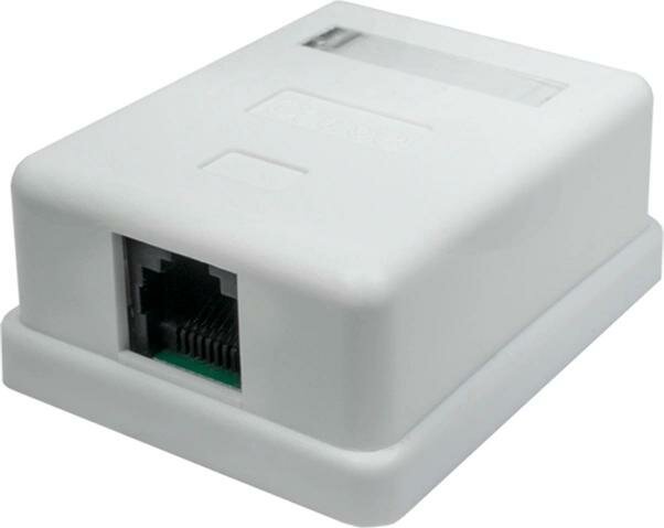 Розетка Suprlan накладная, RJ45, 1 модуль, категория 5E, UTP, белая (10-0307-1)