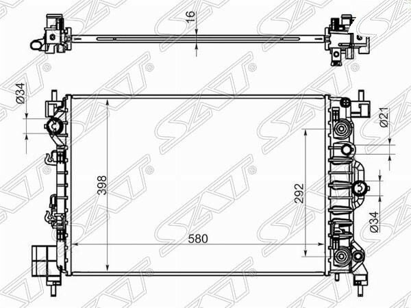 Радиатор SAT CV0011-1 Chevrolet Aveo 11-15 / Opel Mokka 12-19