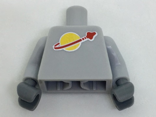 Torso Space Classic Moon Logo High on Torso Pattern, Inside with Ribs (second reissue) / Light Bluish Gray Arms / Dark Bluish Gray Hands, 973p90new2c08 Light Bluish Gray U
