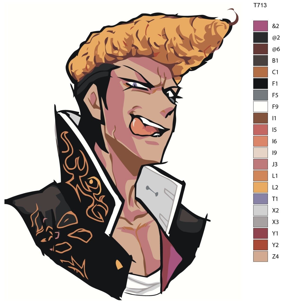 Картина по номерам T713 "Мондо Овада. Аниме Данганронпа - Danganronpa " 70x90