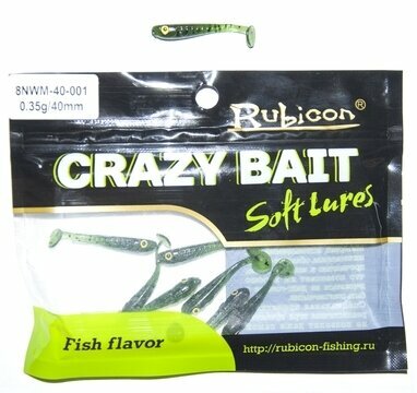Съедобная силиконовая приманка RUBICON Crazy Bait NWM 0.35g, 40mm, цвет 001
