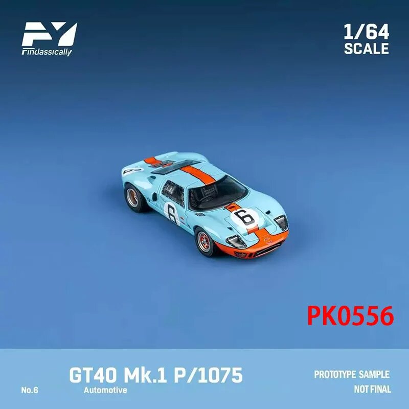 Findassically Diecast GT40 Mk.1 P/1075 No.6 металлическая модель автомобиля 1:64