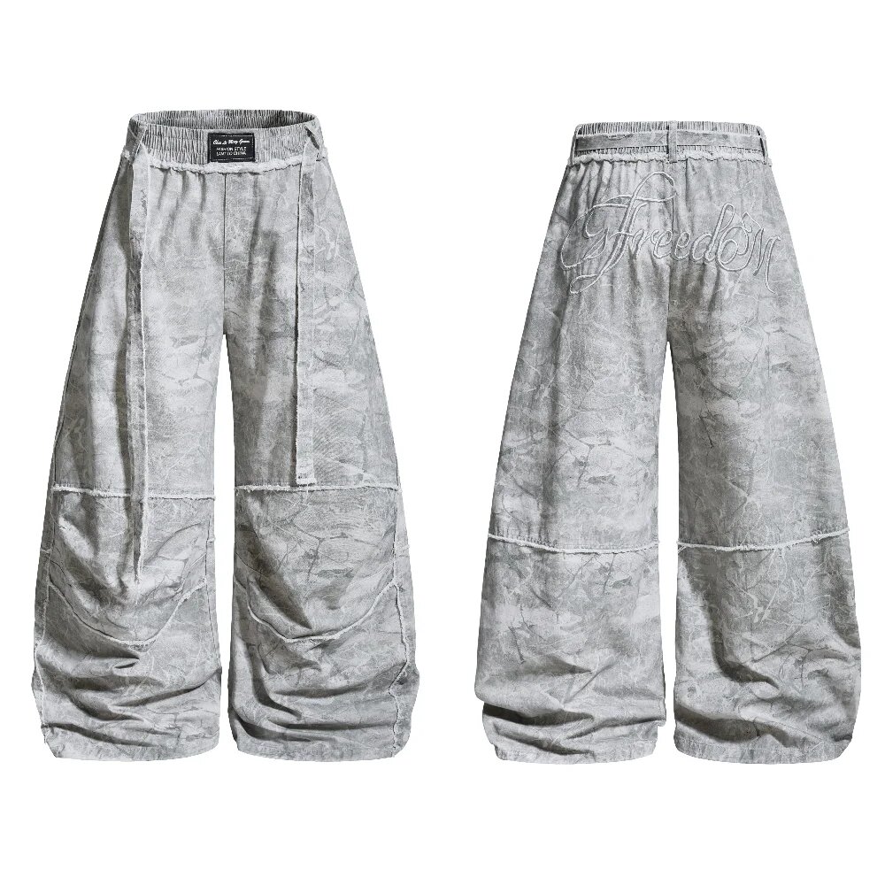 Мужские брюки карго свободные, камуфляж, Gray camouflage, XXL