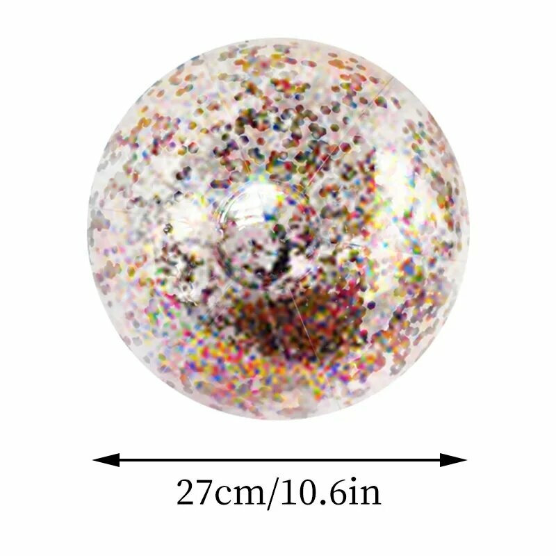 Прозрачный мяч с блестками 27 см, 40cm colorful