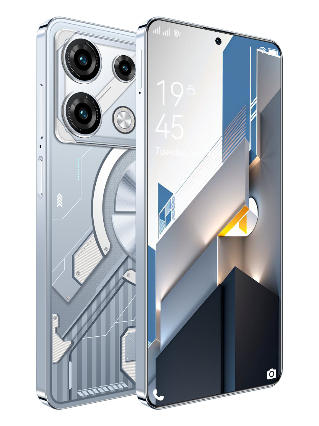 Ультратонкий смартфон GT10 Pro 5G 16 ГБ+1024 ГБ 2SIM 8000 мАч Российская система IP54, Серебристый