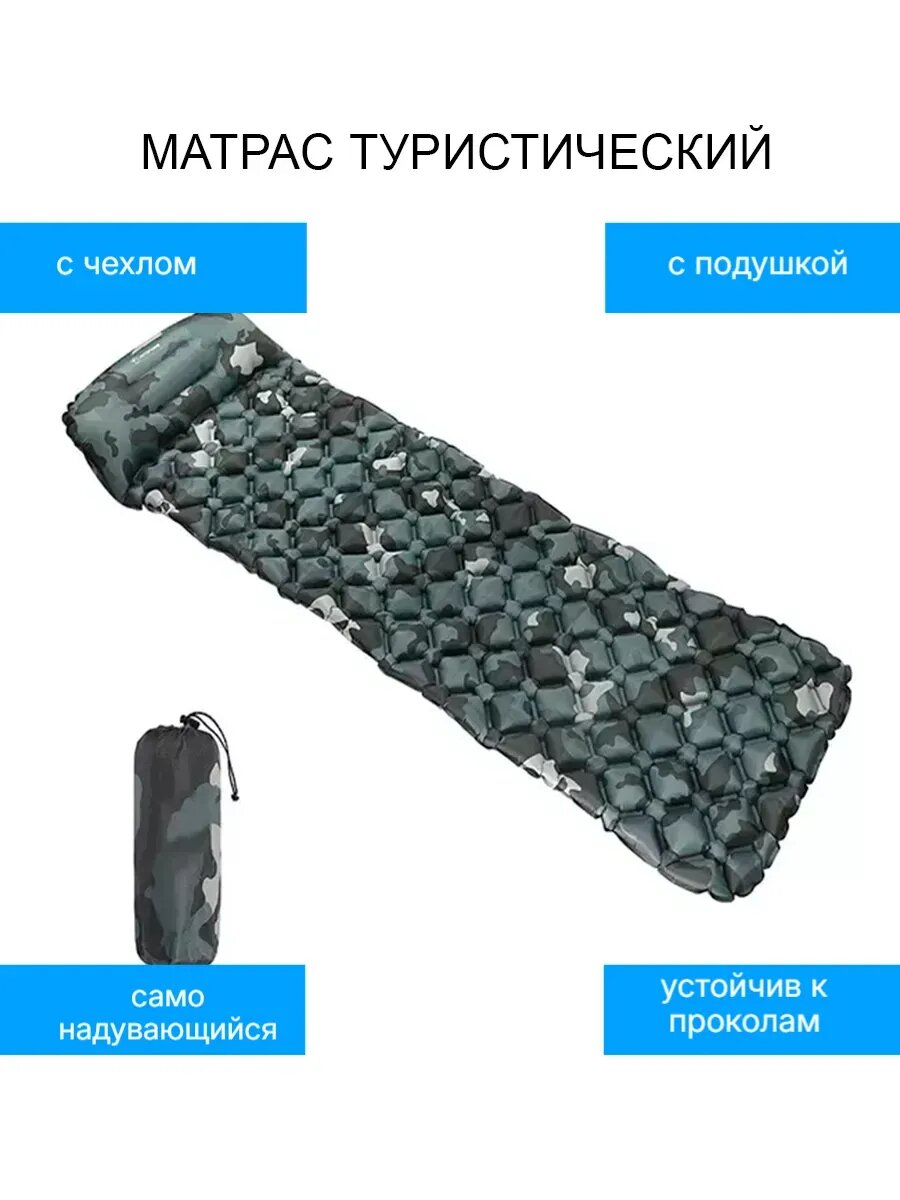Матрас надувной туристический 190х60 см