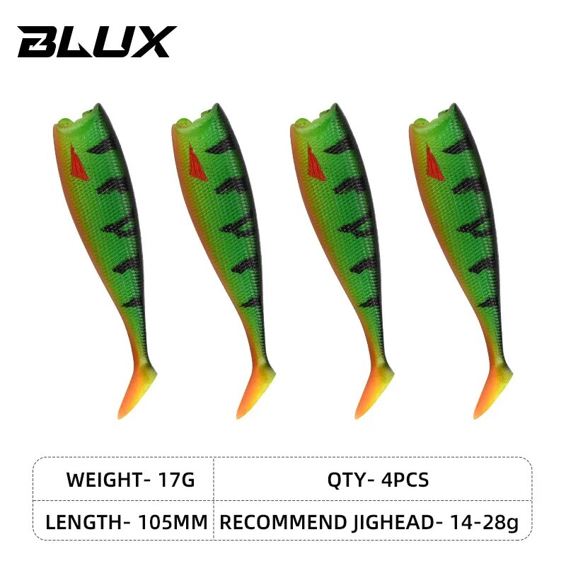 BLUX BLOD SHAD 80 мм 105 мм искусственная приманка Зеленый, 105mm Color.A