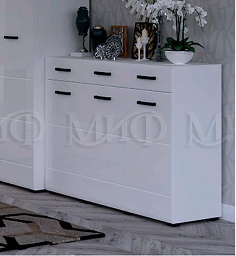 Комод Нэнси New (3д+3ящ) (Белый глянец, Белый), МИФ