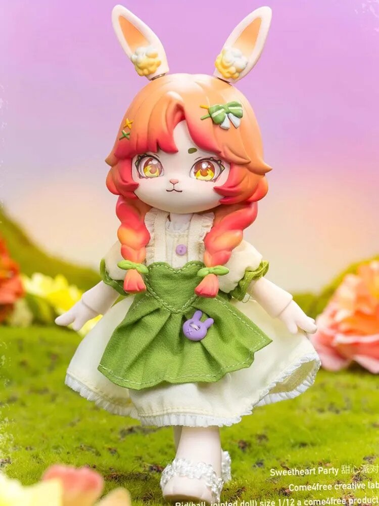 Куклы BJD Bonnie Bunny "Сладкая вечеринка" 1/12 слепой бокс (шарнирные, 6 видов: клубника, апельсин, таро и др.)