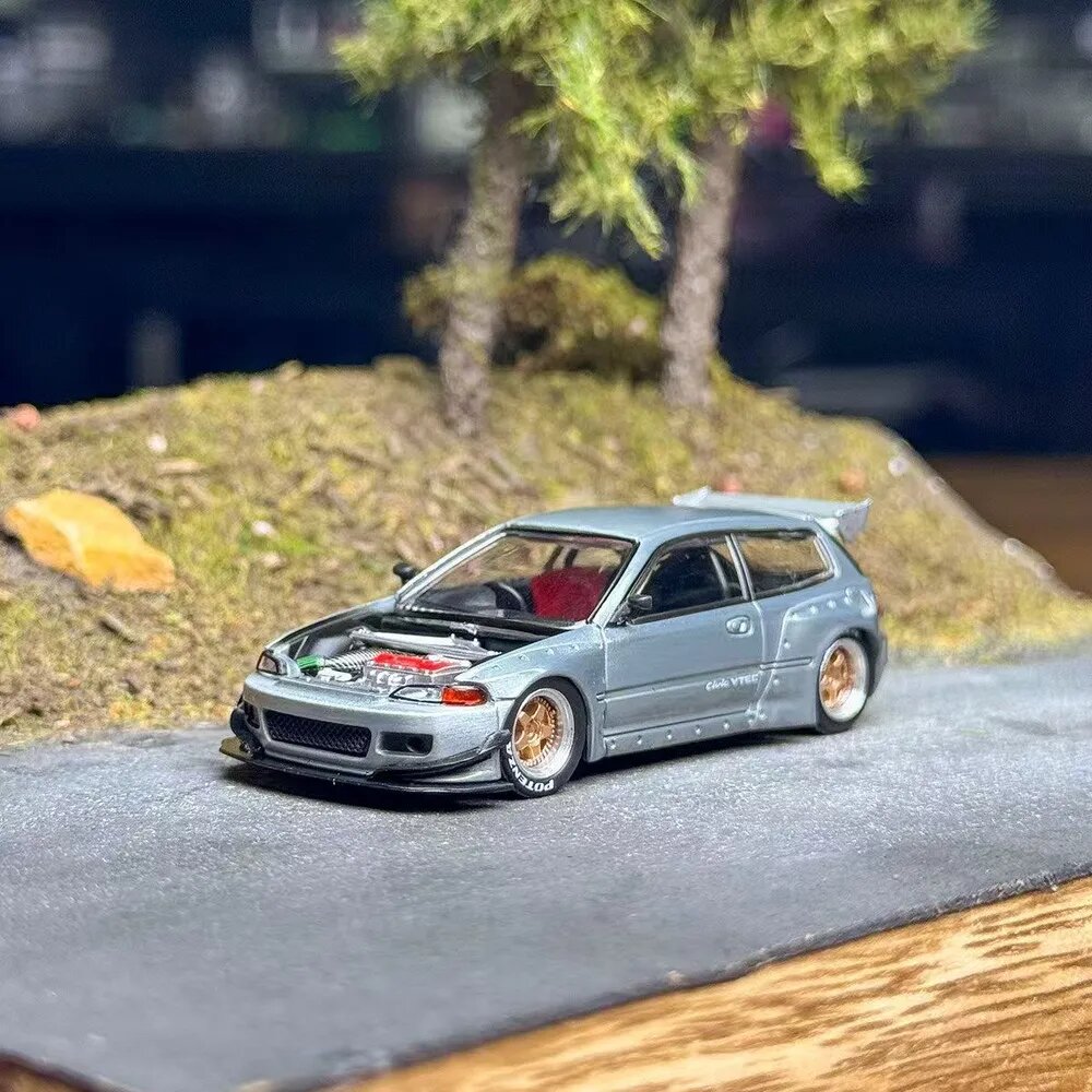 (No Packaging Box.) Коллекционная Машинка Pop Race 1:64 Pandem Honda Civic EG6 Diecast Car Model Collection Gifts