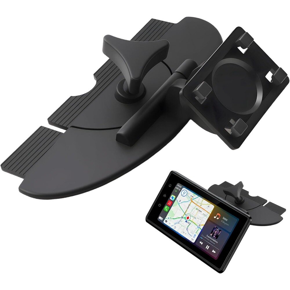 Крепление для экрана Carplay в CD-слот с поворотным шаровым адаптером 17 мм 360°, 4-замковый механизм, для GPS-навигаторов 7-10 дюймов, черный