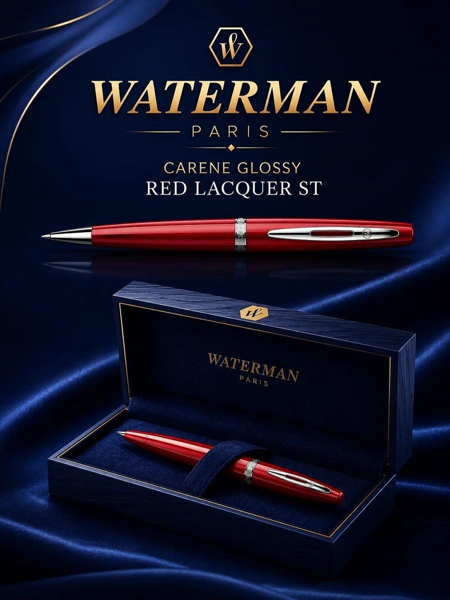 Шариковая ручка Waterman Carene, Glossy Red Lacquer ST арт. C 21148 в подарочной коробке