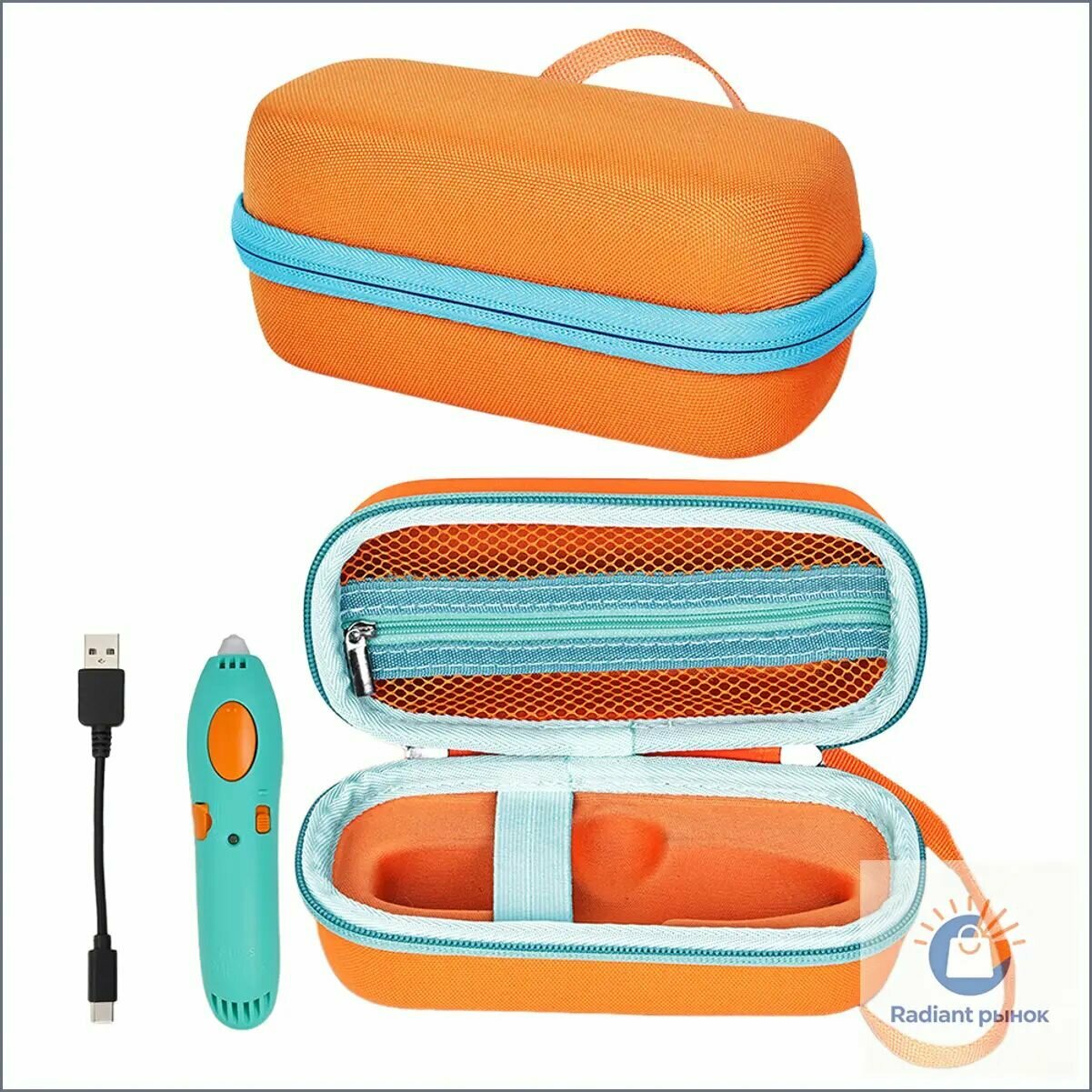 Чехол для 3D-ручки 3Doodler Start+ Essentials (2024) из эва, оранжевый, водонепроницаемый, ударопрочный
