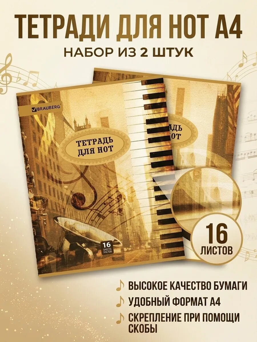Тетрадь для нот А4 набор 2 штуки