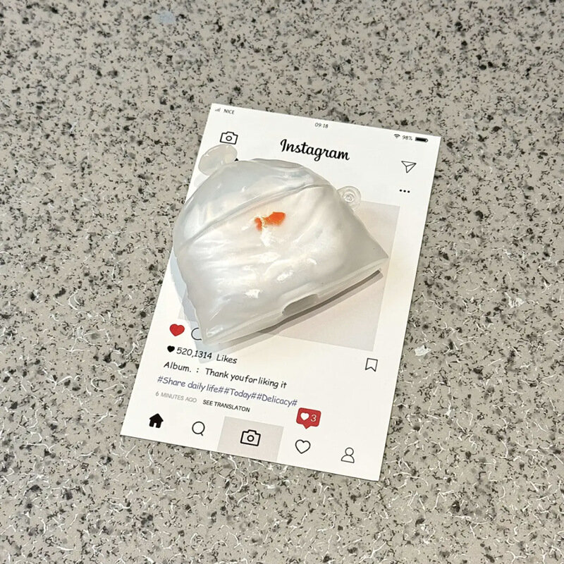 Креативный чехол для наушников AirPods 1/2/4 поколений в виде мусорного пакета с золотой рыбкой, защитный чехол для беспроводных Bluetooth-наушников Apple 3-го поколения Pro.