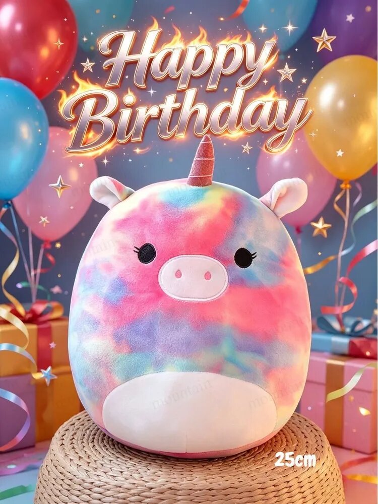 Игрушка Подушка С Надписью Happy Birthday Мягкий Подарок Для Детей И Взрослых