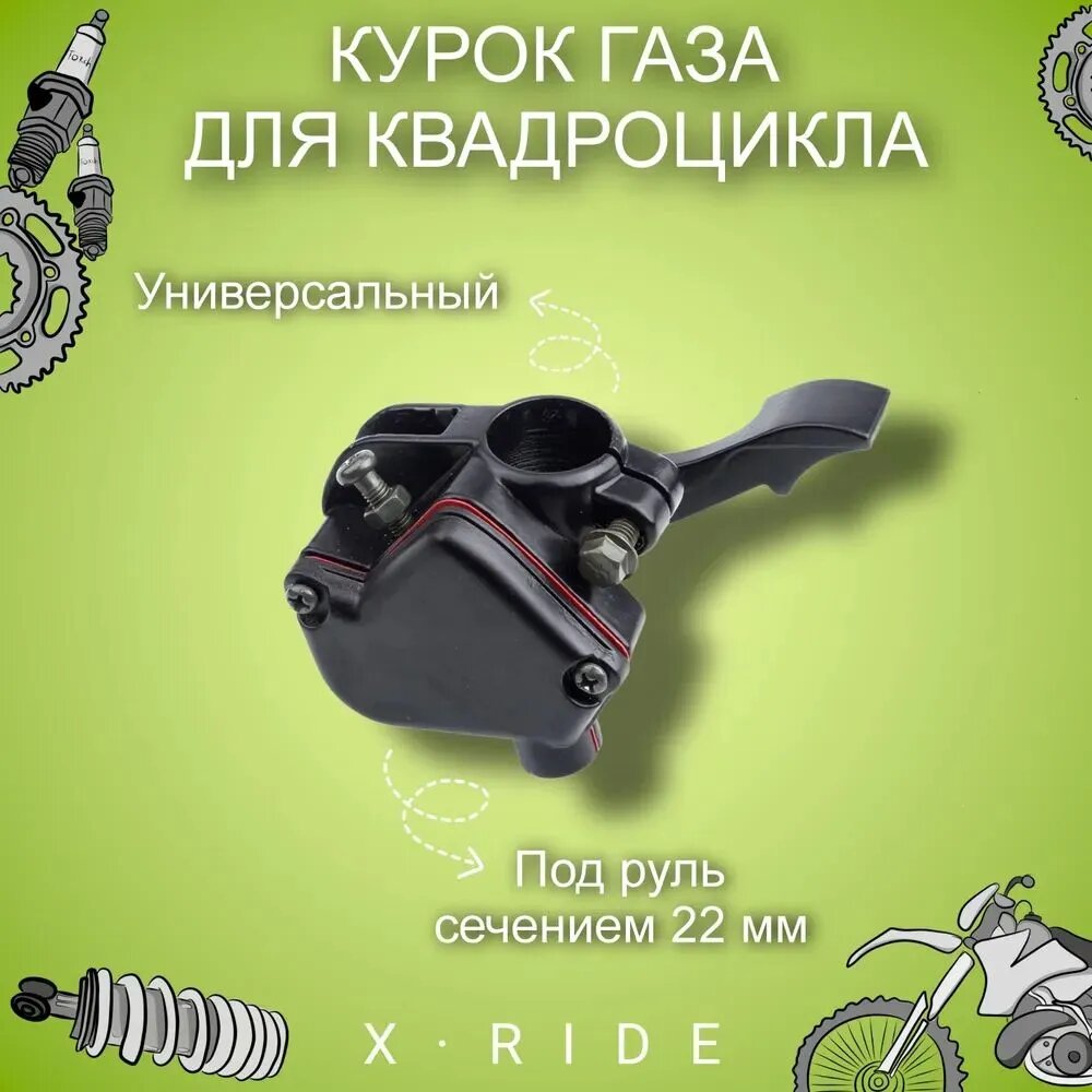 Курок газа для квадроцикла ATV (под руль 22мм) универсальный (алюминий)