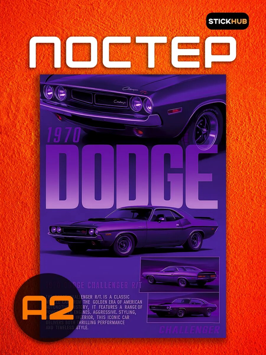 Постеры на стену интерьерные Dodge 1970 Challenger