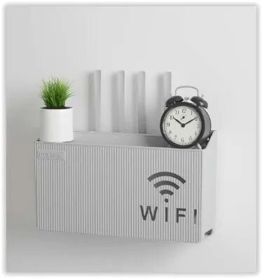 Коробка для роутера, органайзер для Wi-Fi, скрывает провода, устойчивая конструкция, компактная, для дома и офиса — фото 1