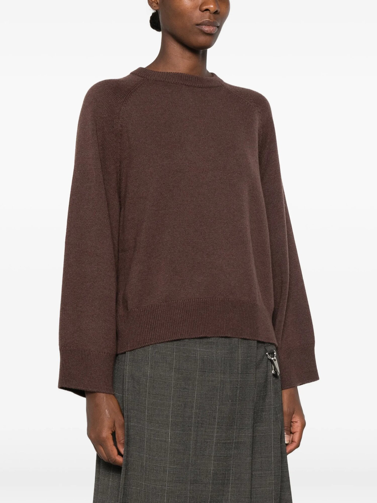 Свитер BRUNELLO CUCINELLI Raglan-sleeves sweater, размер 38, , brown — фото 1