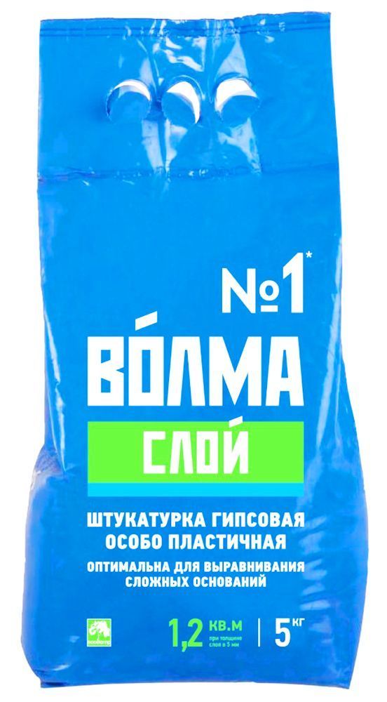 Волма Слой штукатурка гипсовая пластичная для выравнивания сложных оснований (5кг)