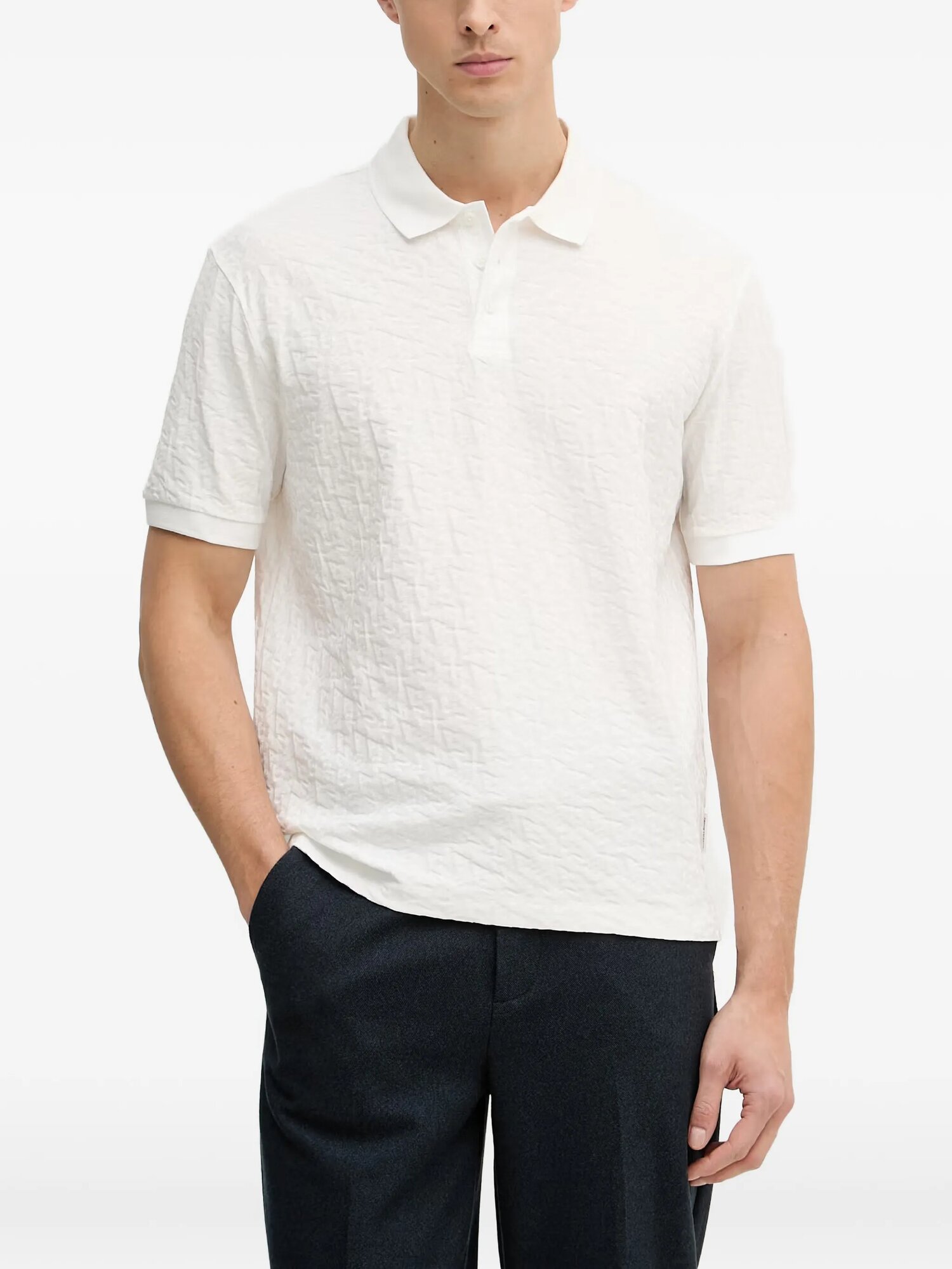 Рубашка Armani Exchange, размер 48, бежевый/белый