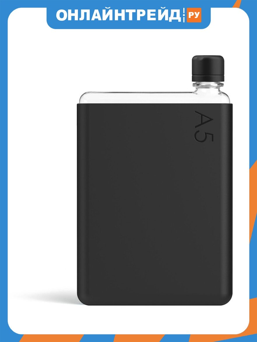 Бутылка для воды Memobottle A5, с силиконовым чехлом, черный