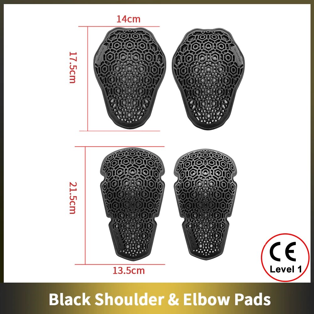 Сертифицированная CE Защита Для Мотоциклетной Экипировки WOSAWE: Черный, BK Shoulder Elbow