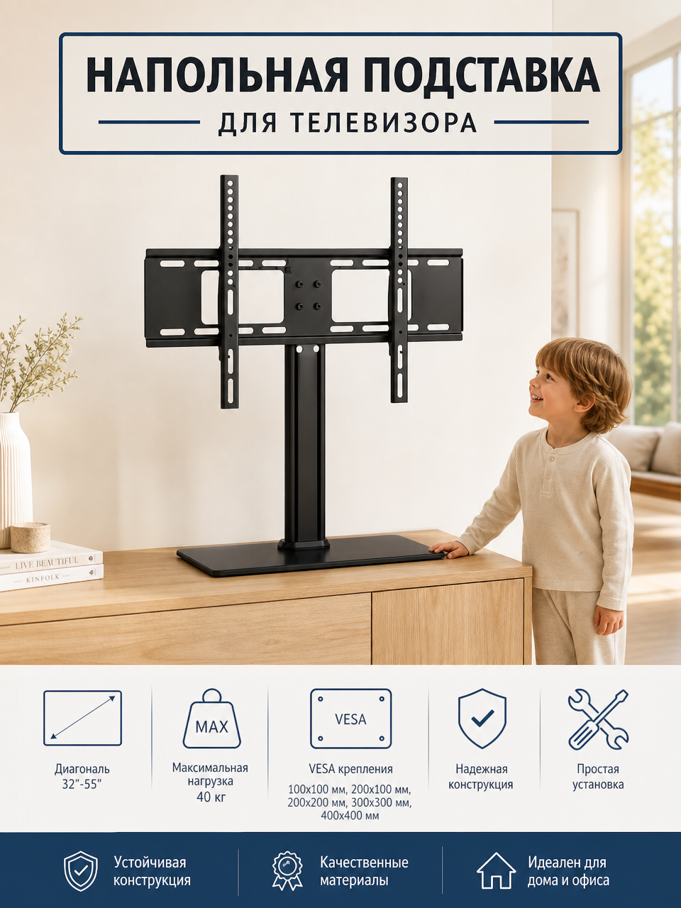 Кронштейн для телевизора "Порядок на рабочем месте", черный, 26"-32"