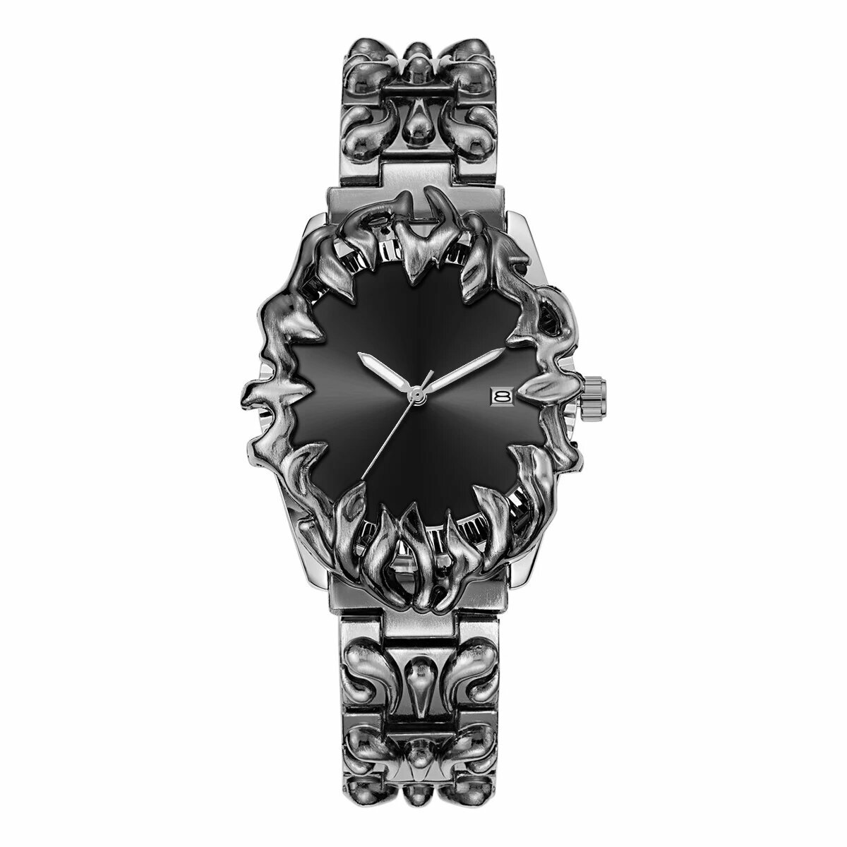 VAVA VOOM Новые дизайнерские часы Vantage с уникальным дизайном в форме изогнутого когтя из алебастра, мужские наручные кварцевые часы в стиле хип-хоп с датой для мужчин.