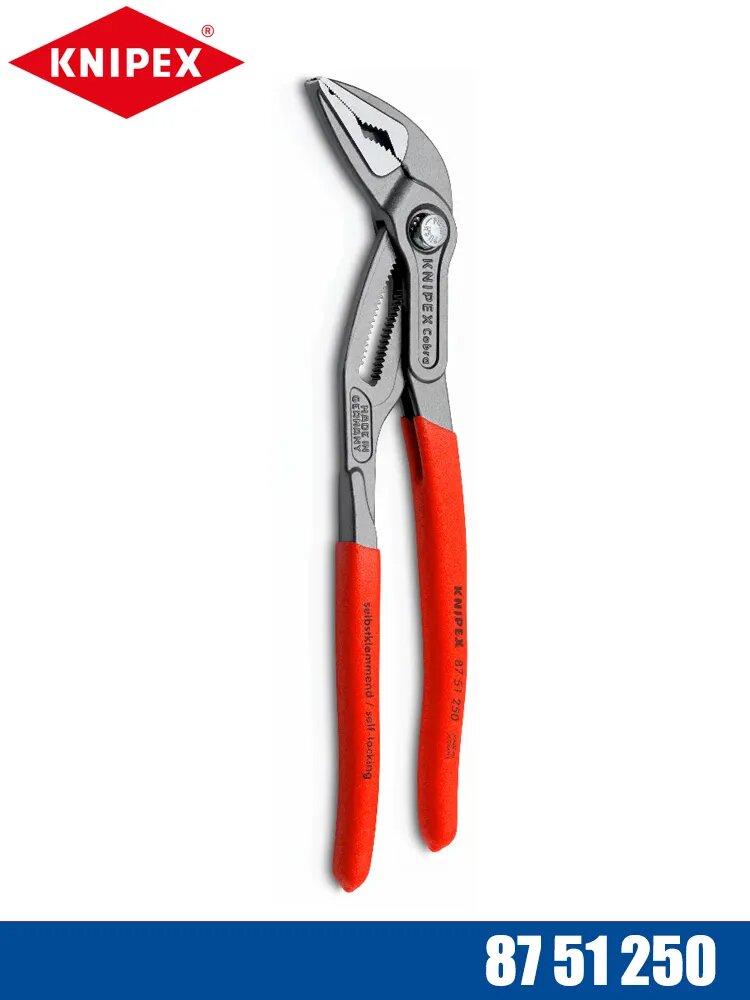 KNIPEX 87 51 250 Плоскогубцы для водяного насоса Cobra ES, сверхтонкие, прочные, долговечные, ручной инструмент