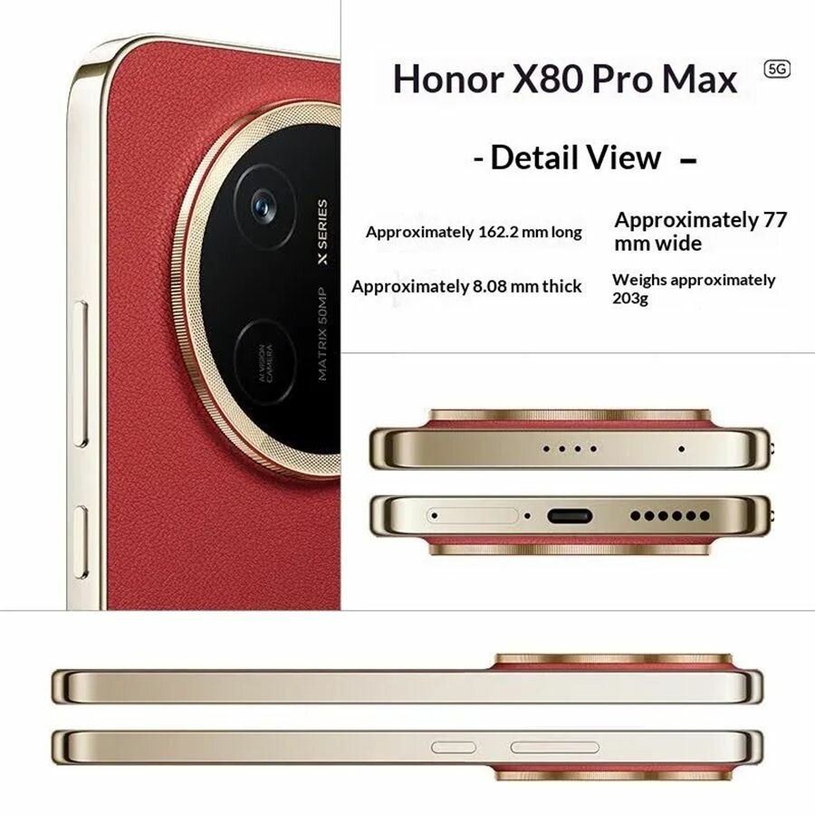 Honor Смартфон X80 Pro Max 8/256 черное, Snapdragon 6 Gen 5, AMOLED 120 Гц, 11000 мА·ч, Google Play, Русский язык — фото 1