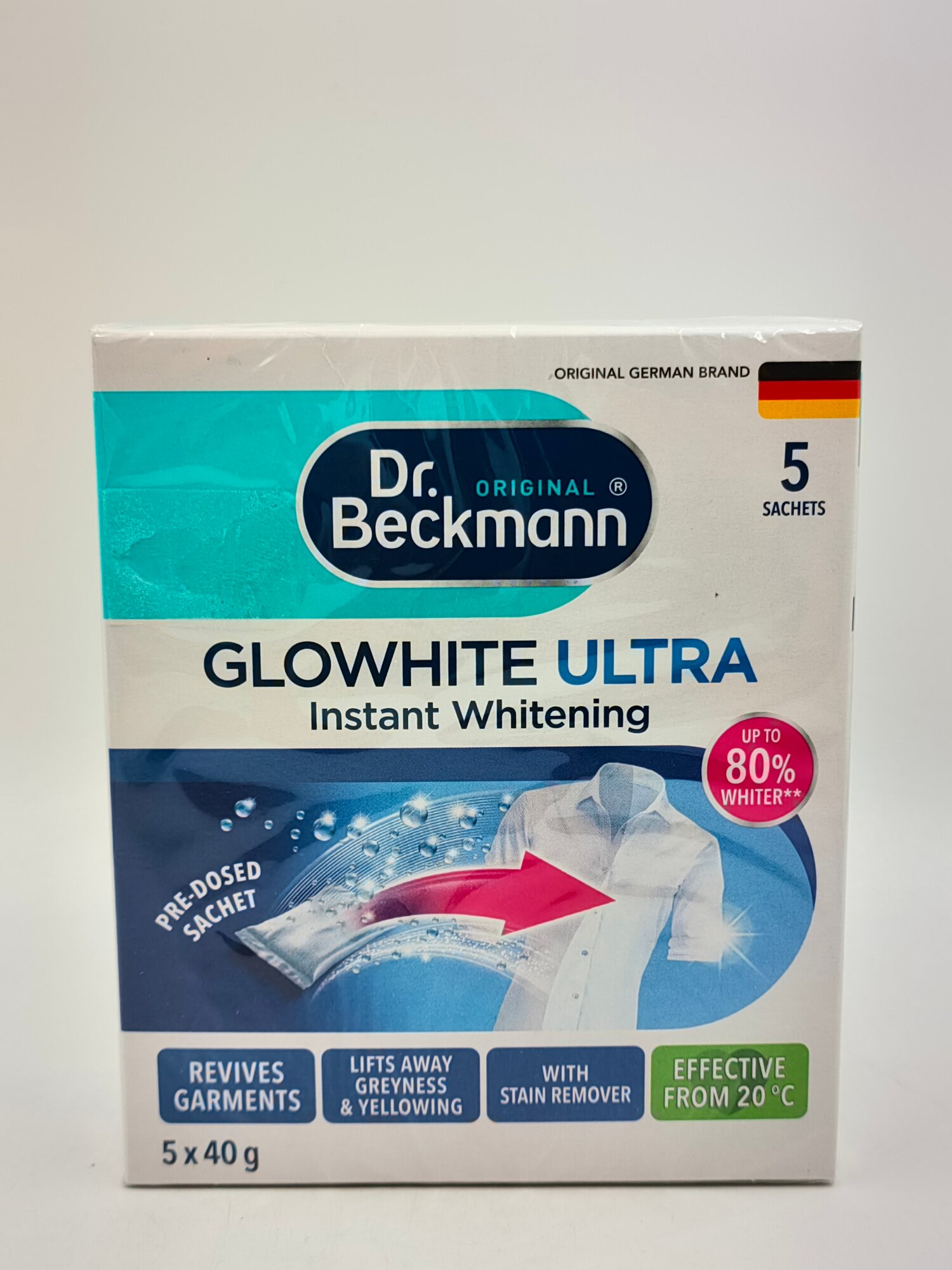 Dr. Beckmann Супер отбеливатель White Super, в упаковке 5 пакетиков по 40 г (Германия)