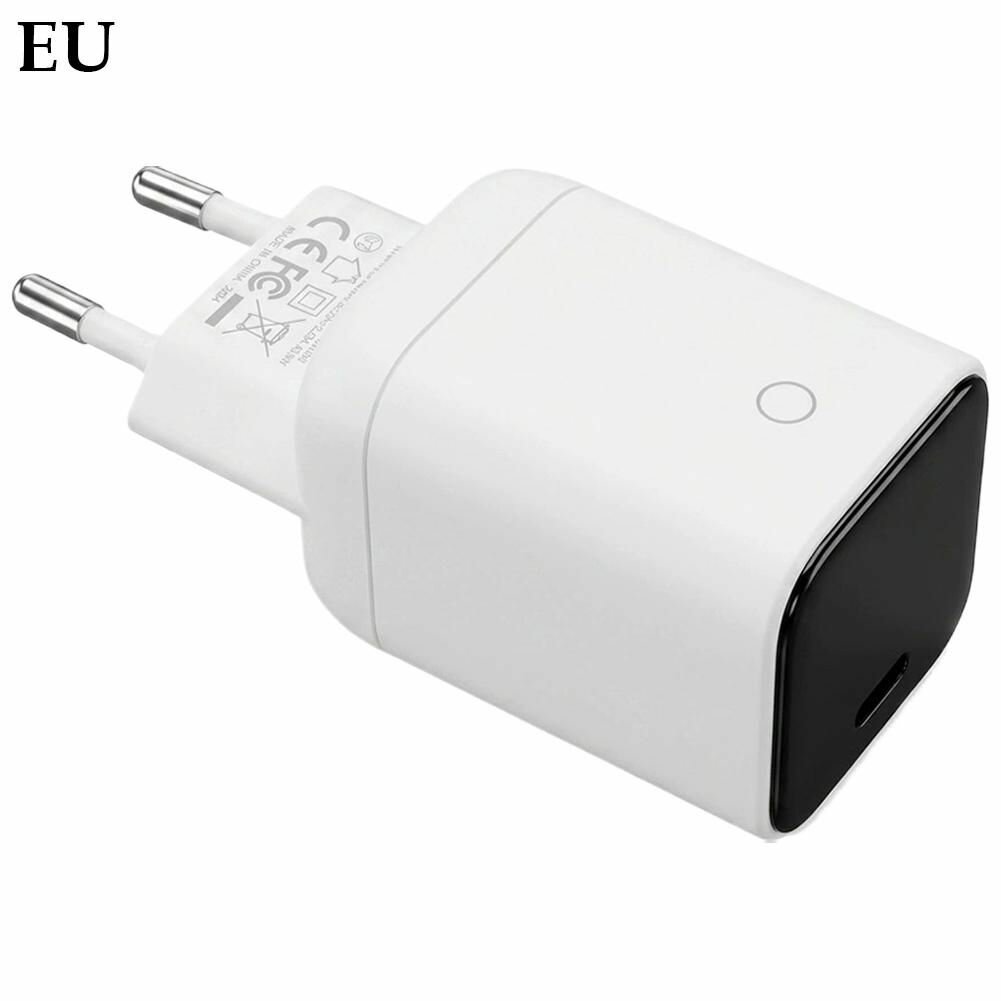 Зарядное устройство 45 Вт с TFT-дисплеем и кнопкой, USB-C, белое, для планшета, вилка EU